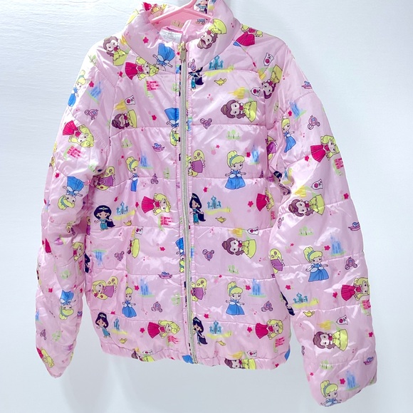Disney | Jackets & Coats | Disney Princess Pink Coat Light Puffy Disney ...
